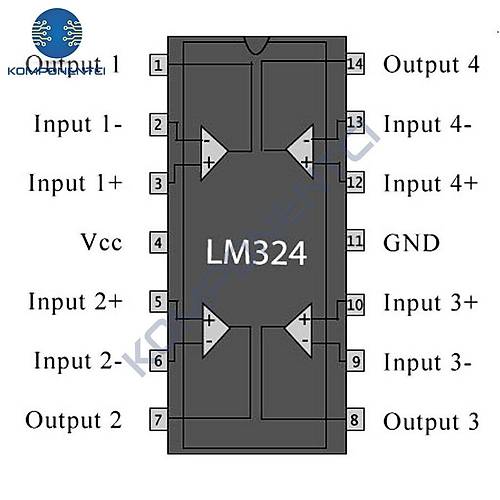 LM324N 5mA 5mV OpAmp Entegresi DIP14 | Komponentci