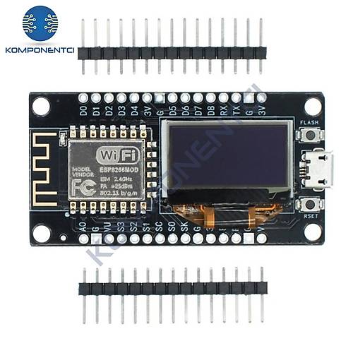 NodeMCU ESP8266 0.96 Inch OLED Wifi Geliştirme Kartı Micro USB I ...