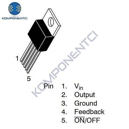 LM2575T-ADJ - Ayarlanabilir Voltaj Regülatörü - TO220-5 1A | Komponentci