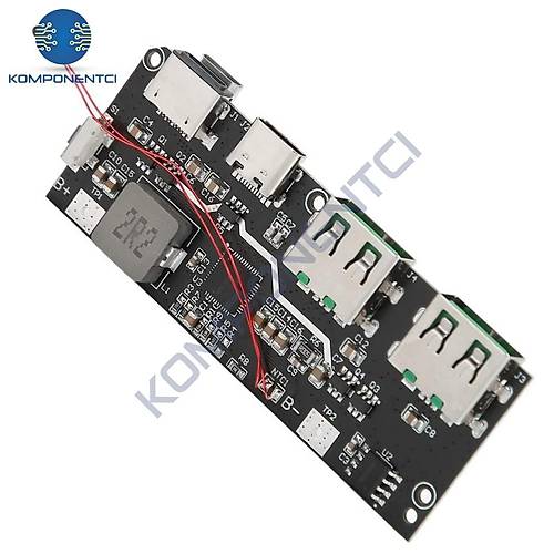 Çift USB 5V 22.5W Led'li Micro Type-C Powerbank Hızlı Şarj Modülü ...