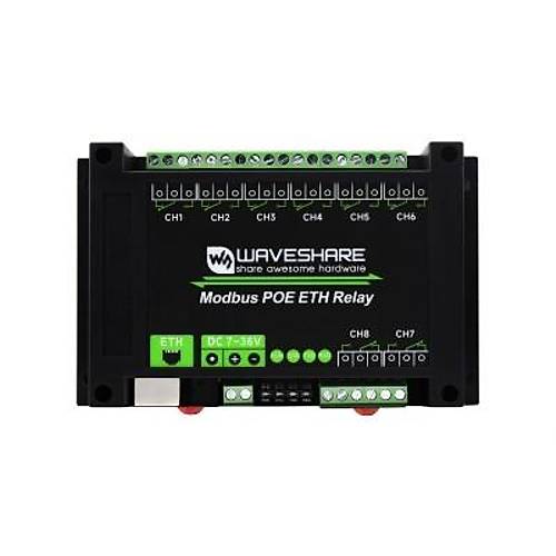 8 Kanallı Ethernet Röle Modülü - Modbus RTU/Modbus TCP Protokolü- PoE ...