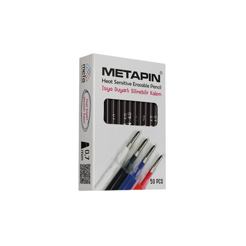 Metapin Isı ile Silinebilen Uçan Refill Kalem İçi Siyah (0.7 mm) - 50 ...
