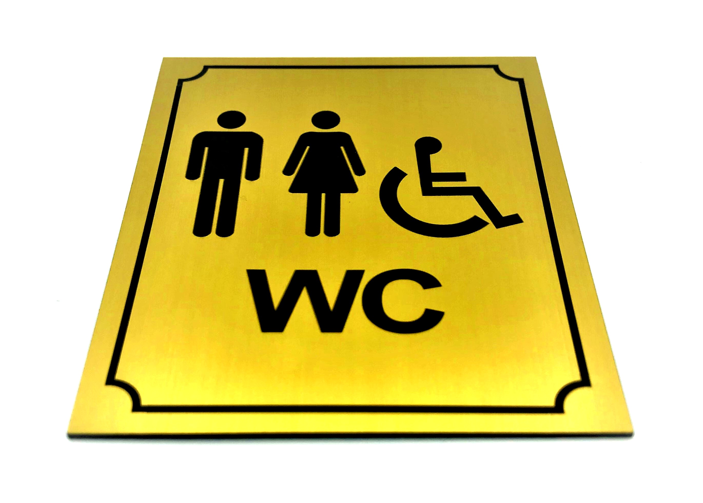 WC Tabelası Bay Bayan Engelli Siyah Renk, Kapı Yönlendirme Levhası 10 ...