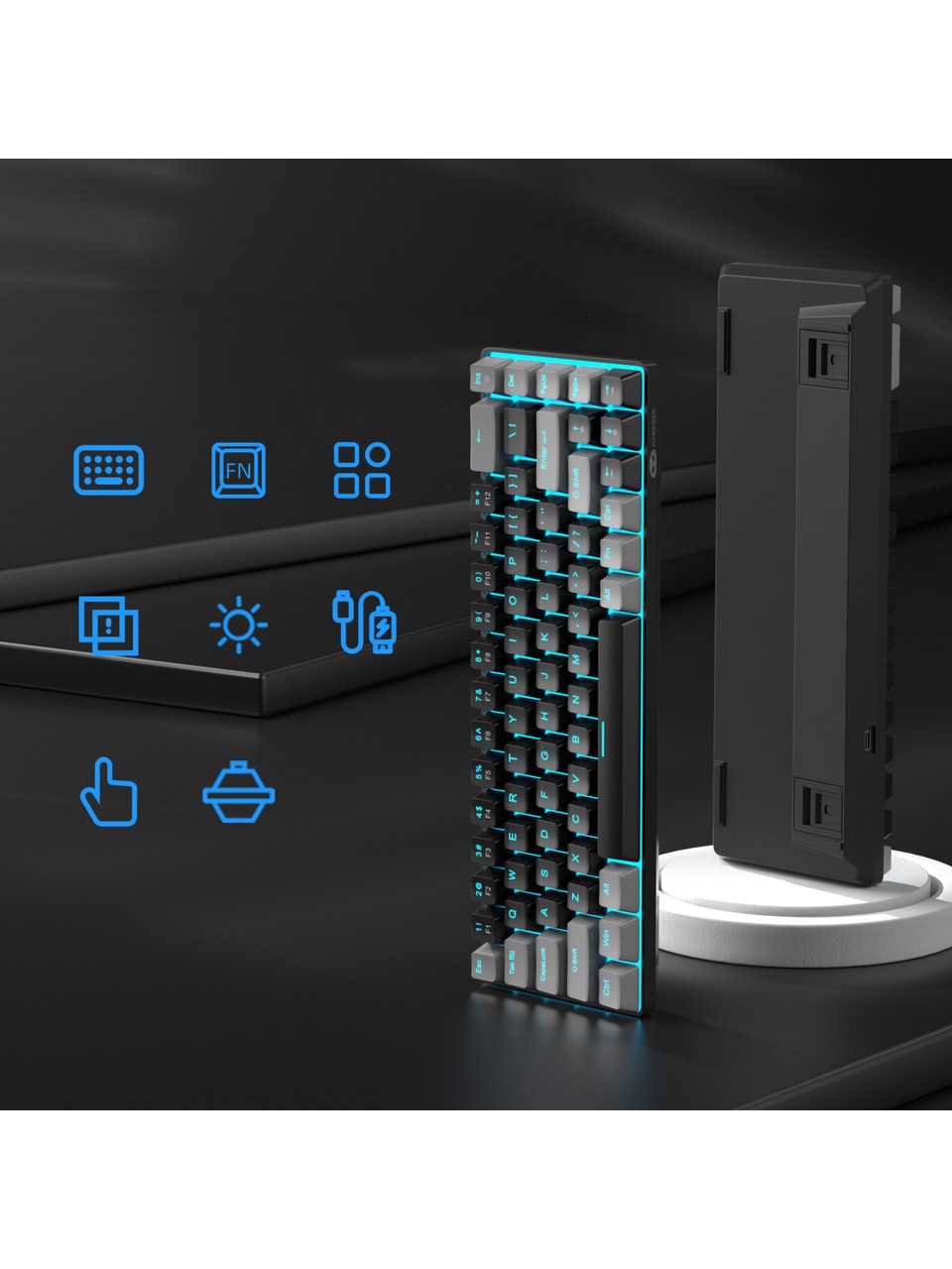 MageGee MK-BOX 68 Tuş RGB %65 TKL Red Switch Kablolu Gri Mekanik Oyuncu ...