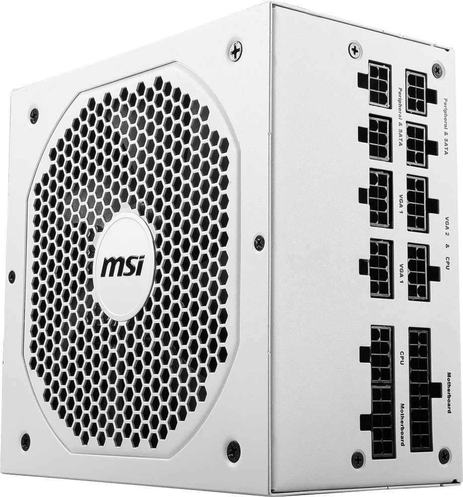 MSI MPG A750GF WHITE 750W 80+ Gold Full Modüler 140mm Fanlı PSU