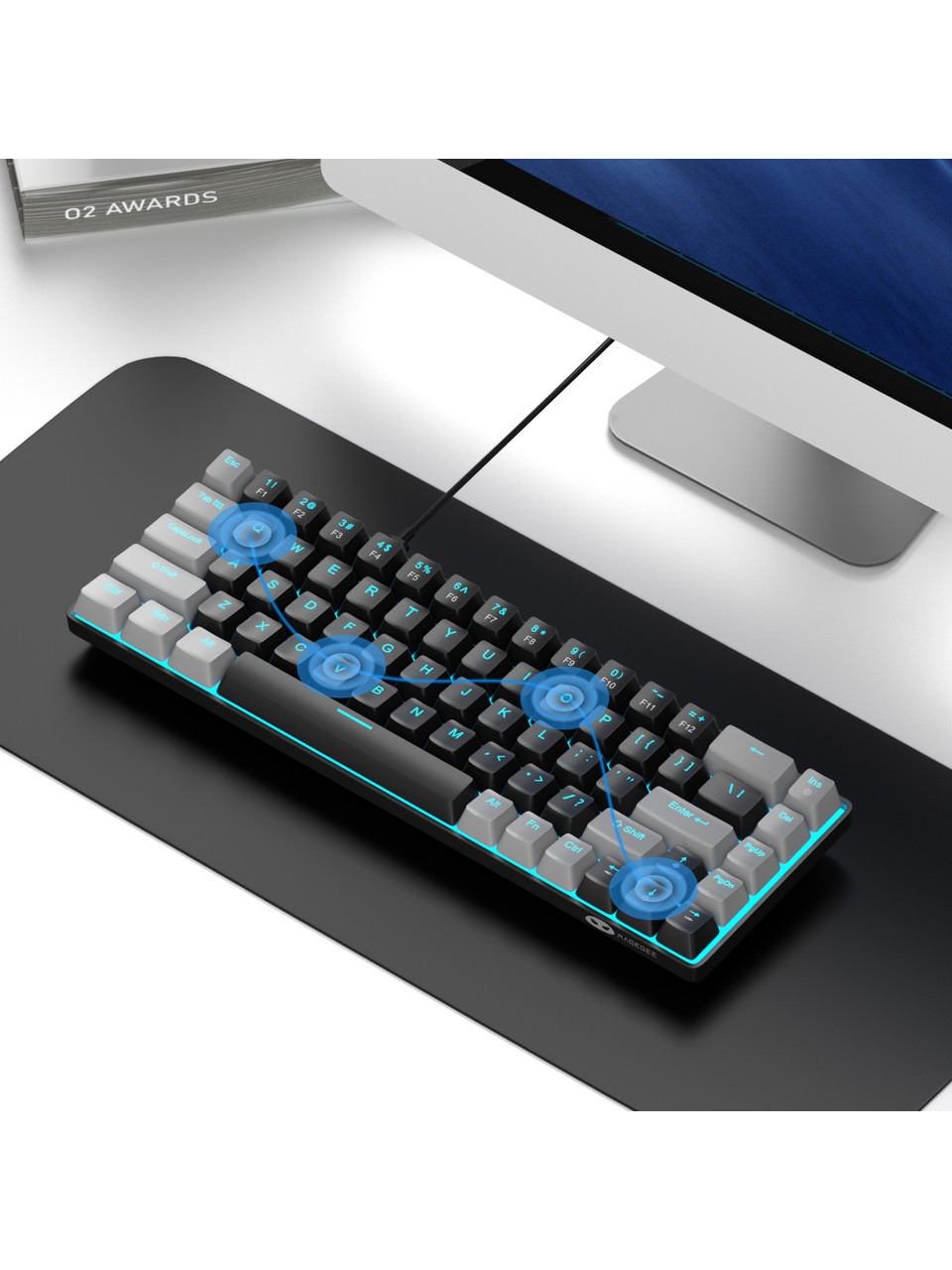 MageGee MK-BOX 68 Tuş RGB %65 TKL Red Switch Kablolu Gri Mekanik Oyuncu ...