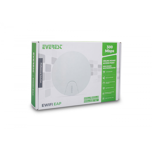 Everest eWiFi EAP 1-Port PoE 300Mbps 2.4GHz WiFi Tavan Tipi Router ...