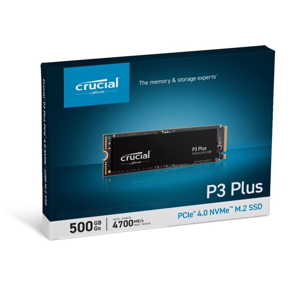Crucial P3 Plus 500GB 3D NAND GEN4 NVMe PCIe M.2 SSD (4700-1900 MB/s ... Crucial P3 Plus 500GB 3D NAND GEN4 NVMe PCIe M.2 SSD (4700-1900 MB/s ...
