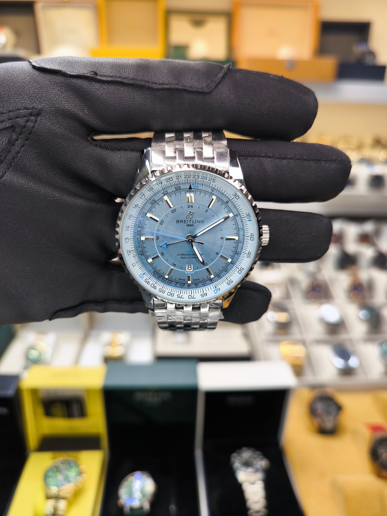 BREITLING NAVITIMER GMT ICE BLUE OTOMATİK REPLİKA SAAT Replika Saat ...