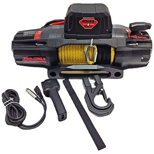 Power Winch Pro 13500 lb Sentetik Halatlı Off-Road 4x4 Elektrikli Vinç 12V