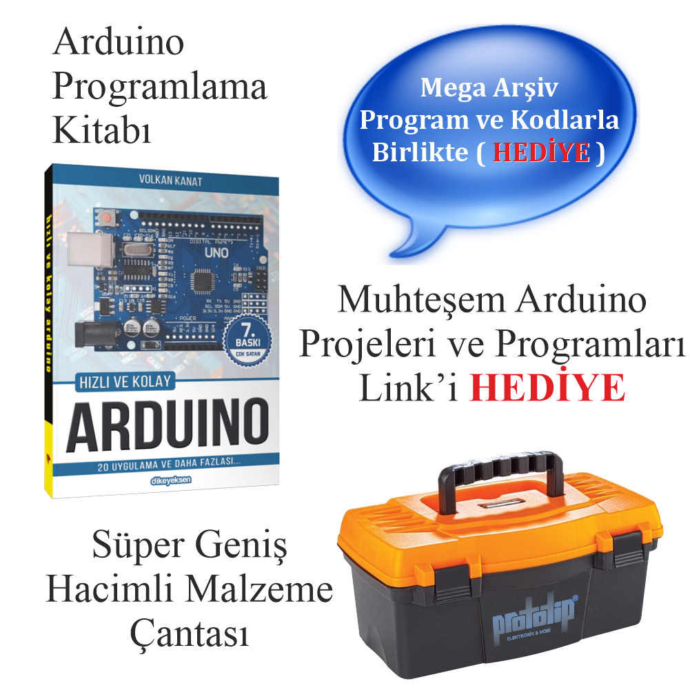 Arduino Süper Full Profesyonel Set 138 Parça 375 Adet - Prototip Elektronik