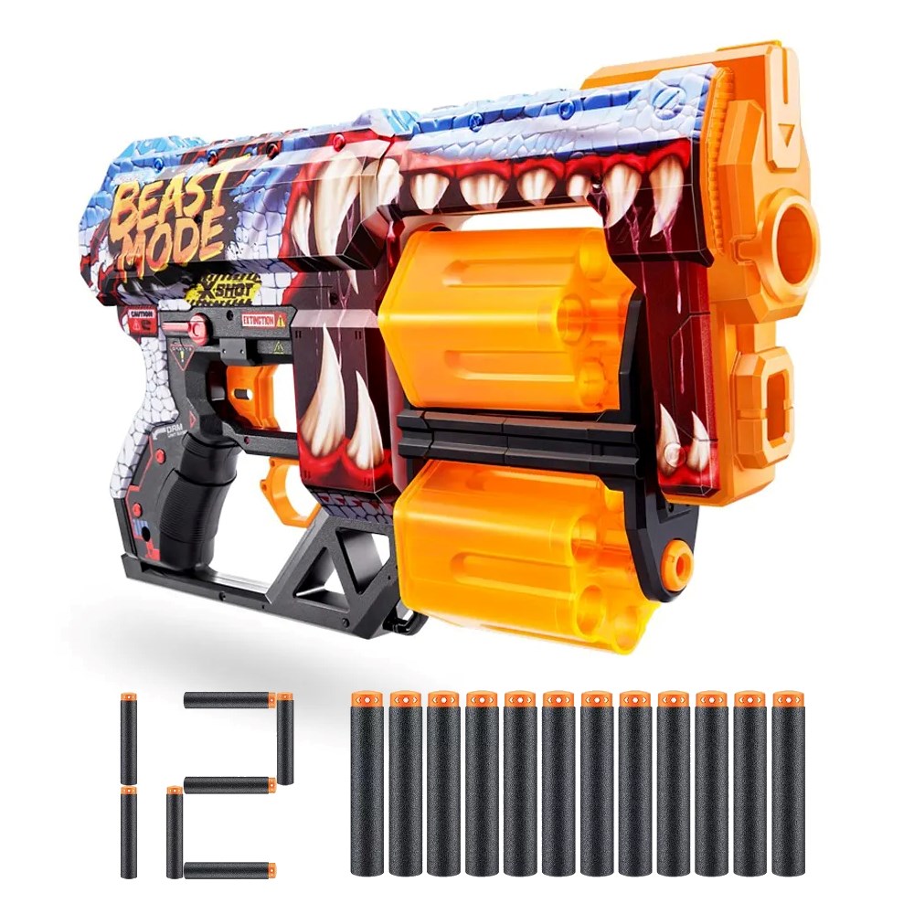 X Shot Skins Dread 12 Mermili Sünger Dart Atan Silah 31 Cm Beast Out | Roket Oyuncak