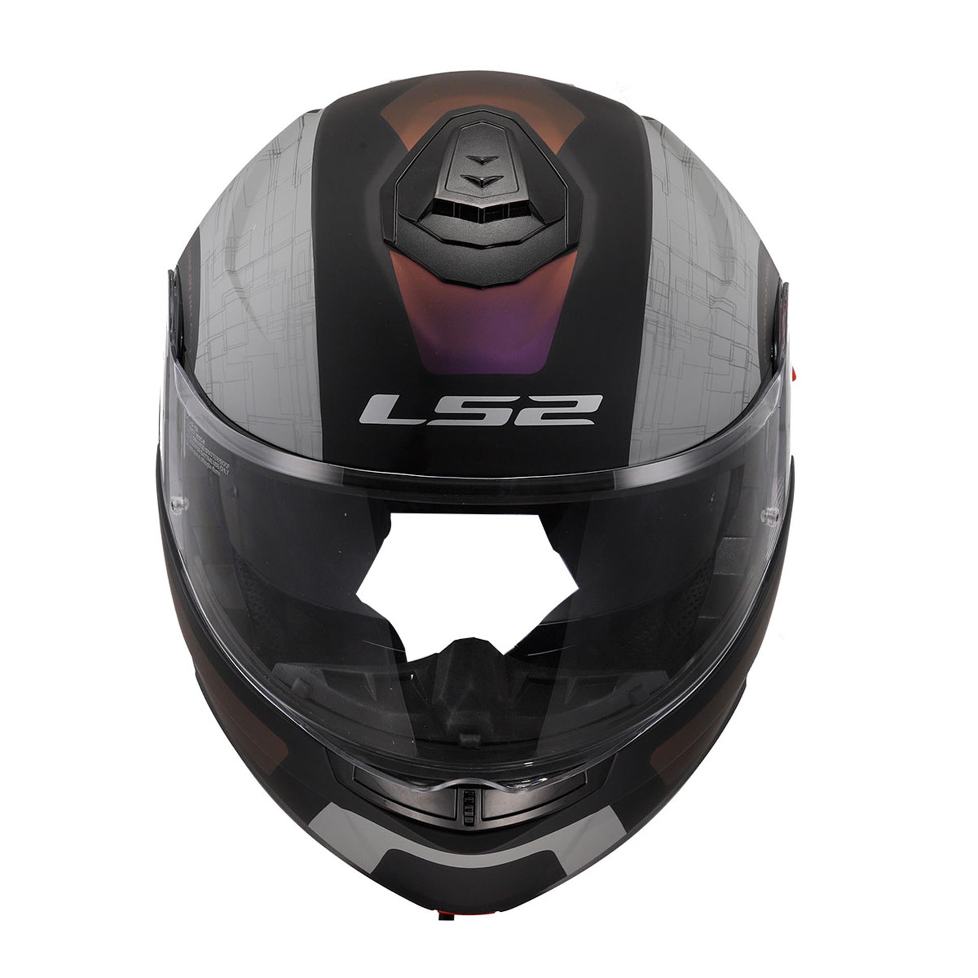 LS2 STROBE 2 ORION MAT SİYAH-MOR-MAVİ ÇENE AÇILIR KASK