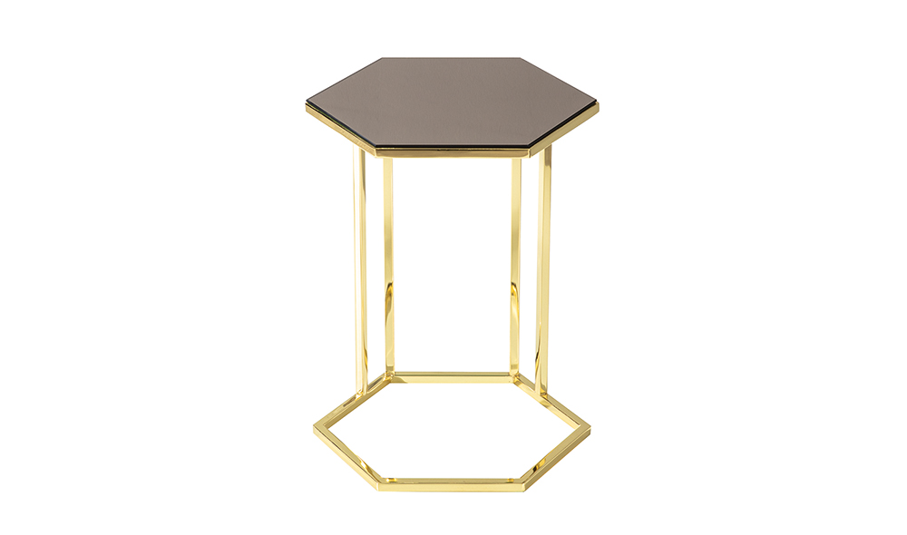 Vegas Side Table - Gold - CaddeYıldız Furniture