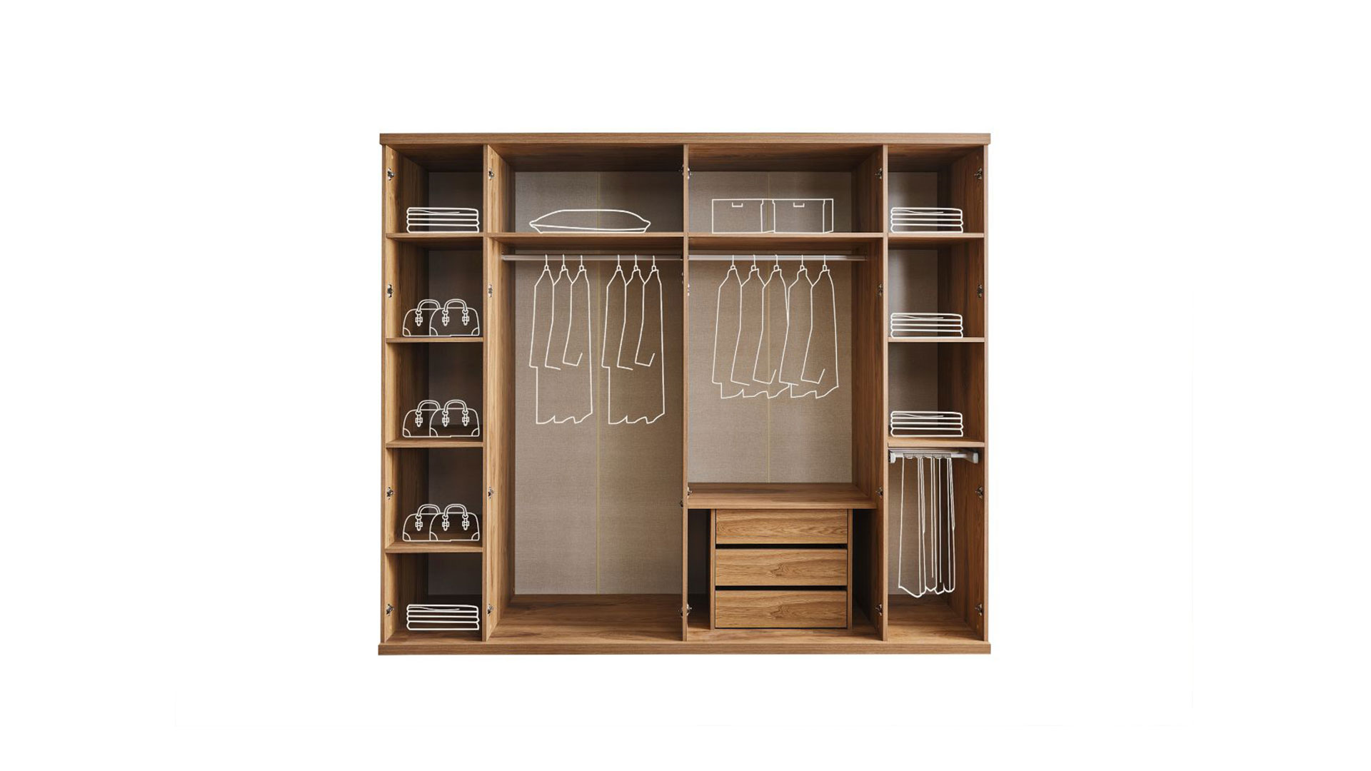 Clara Lux Wardrobe - 6 Doors « Gunes Furniture - The Most Affordable ...