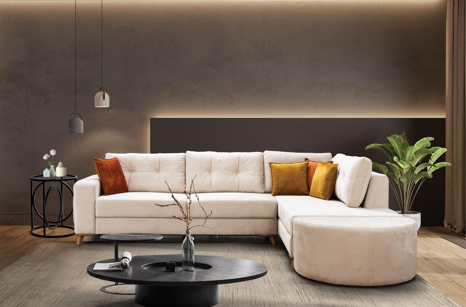 Monza Corner Set and Puff « Gunes Furniture - The Most Affordable ...