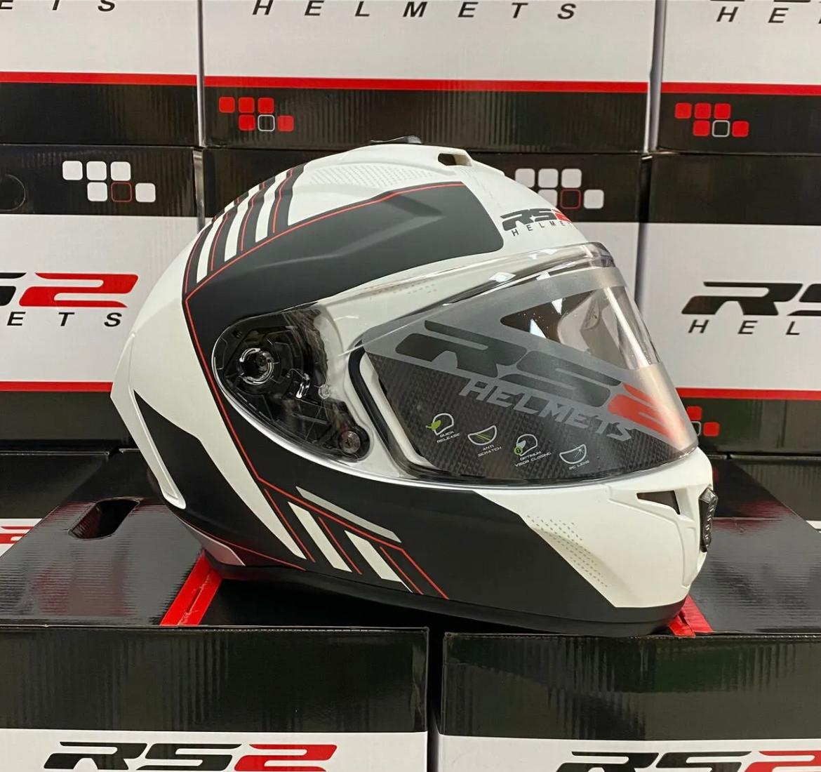 RS2 Fullface Kapalı Kask Beyaz « EMEK MOTOSİKLET İSTANBUL