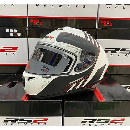 RS2 Fullface Kapalı Kask Beyaz « EMEK MOTOSİKLET İSTANBUL
