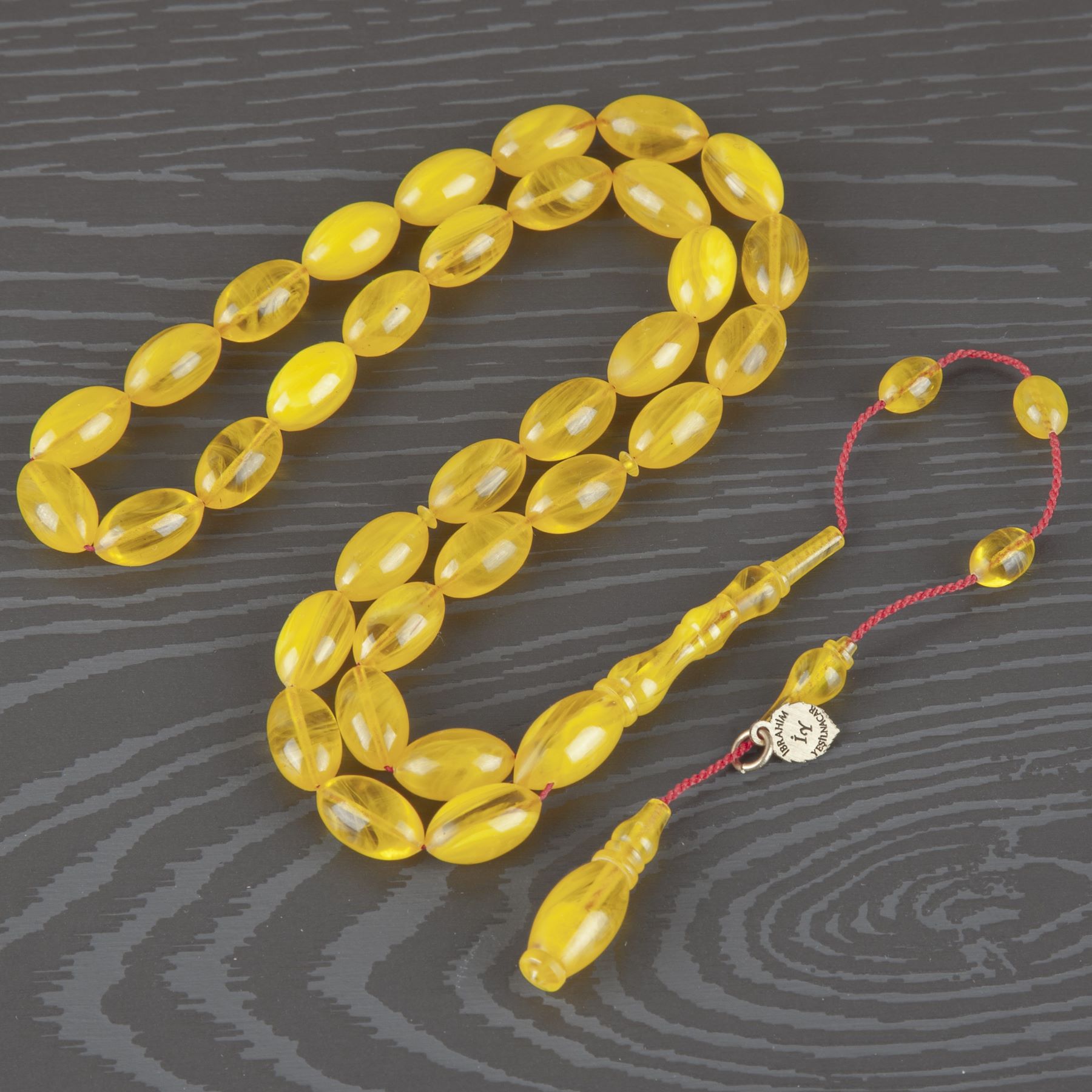 Eski Teker Obje Kadim Katalin Beyzi Kesim 8x10.5mm Tesbih- Sarı İbrahim ...