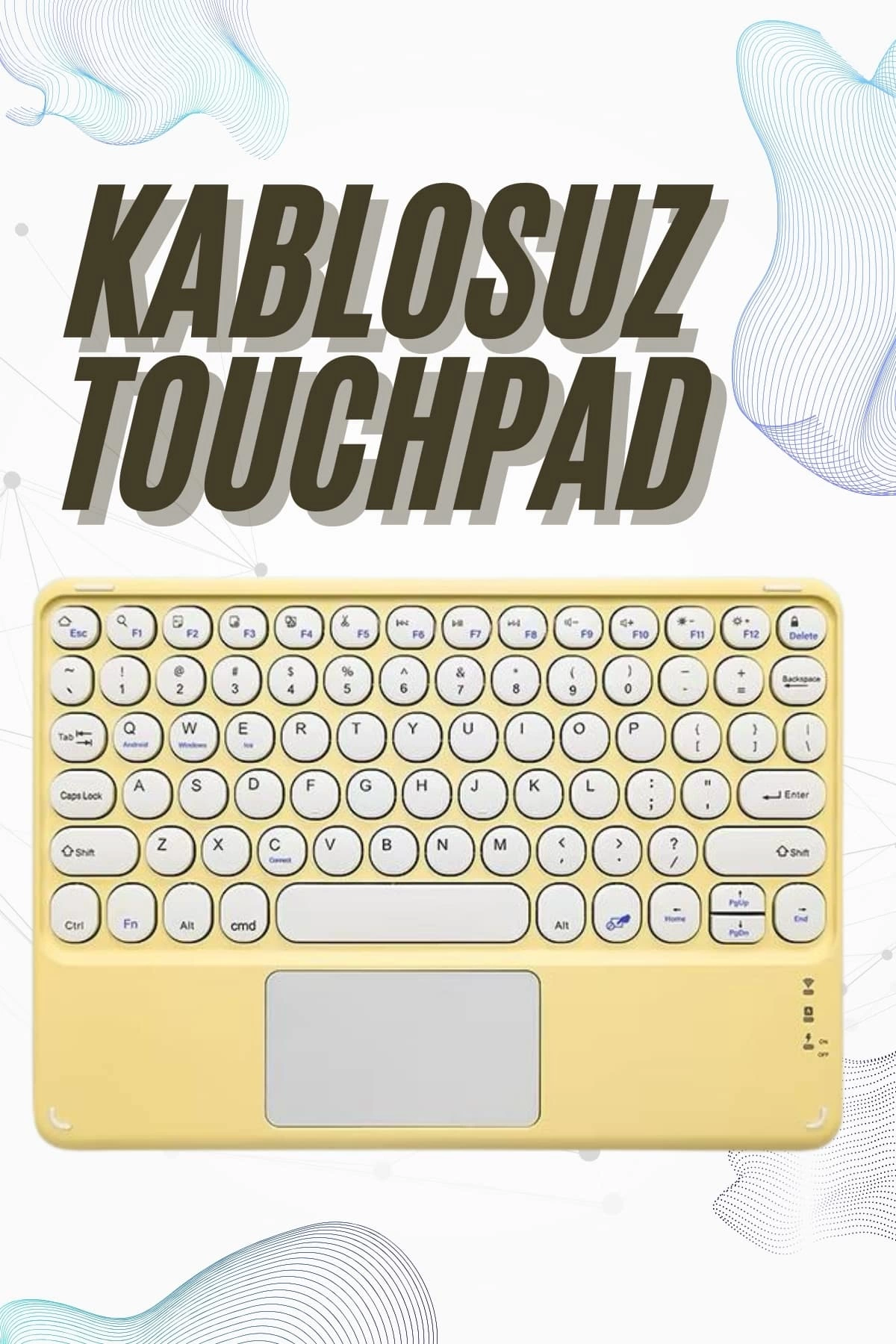 BFS Bluetooth Touchpad Klavye 10.9 inch Kablosuz Wifi Q Klavye Slim ...