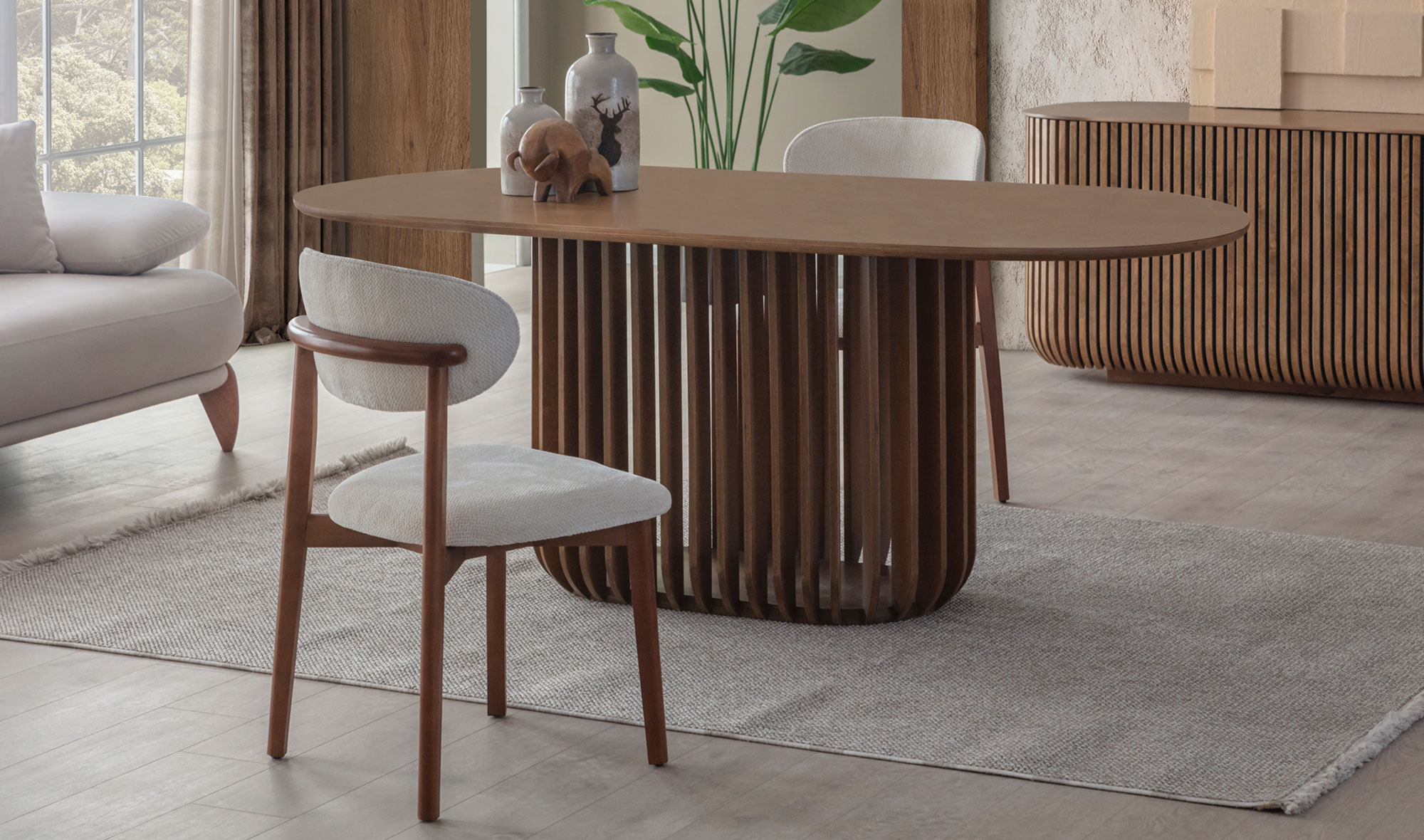 Netha Yemek Masası Takımı - Ceviz - CaddeYıldız Mobilya