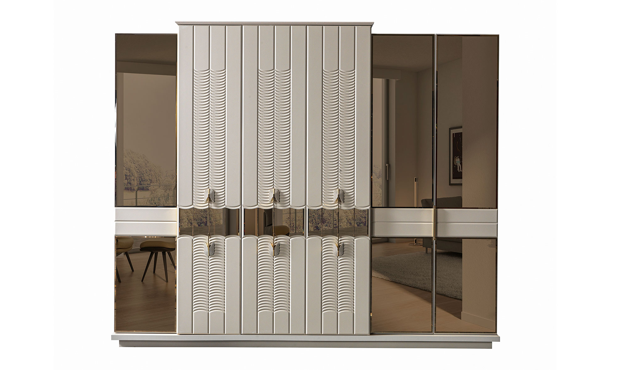 Vilza 6 Kapılı Gardrop - CaddeYıldız Mobilya